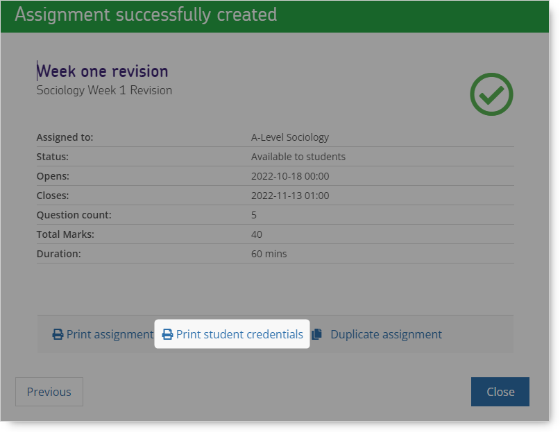 Distributing student credentials